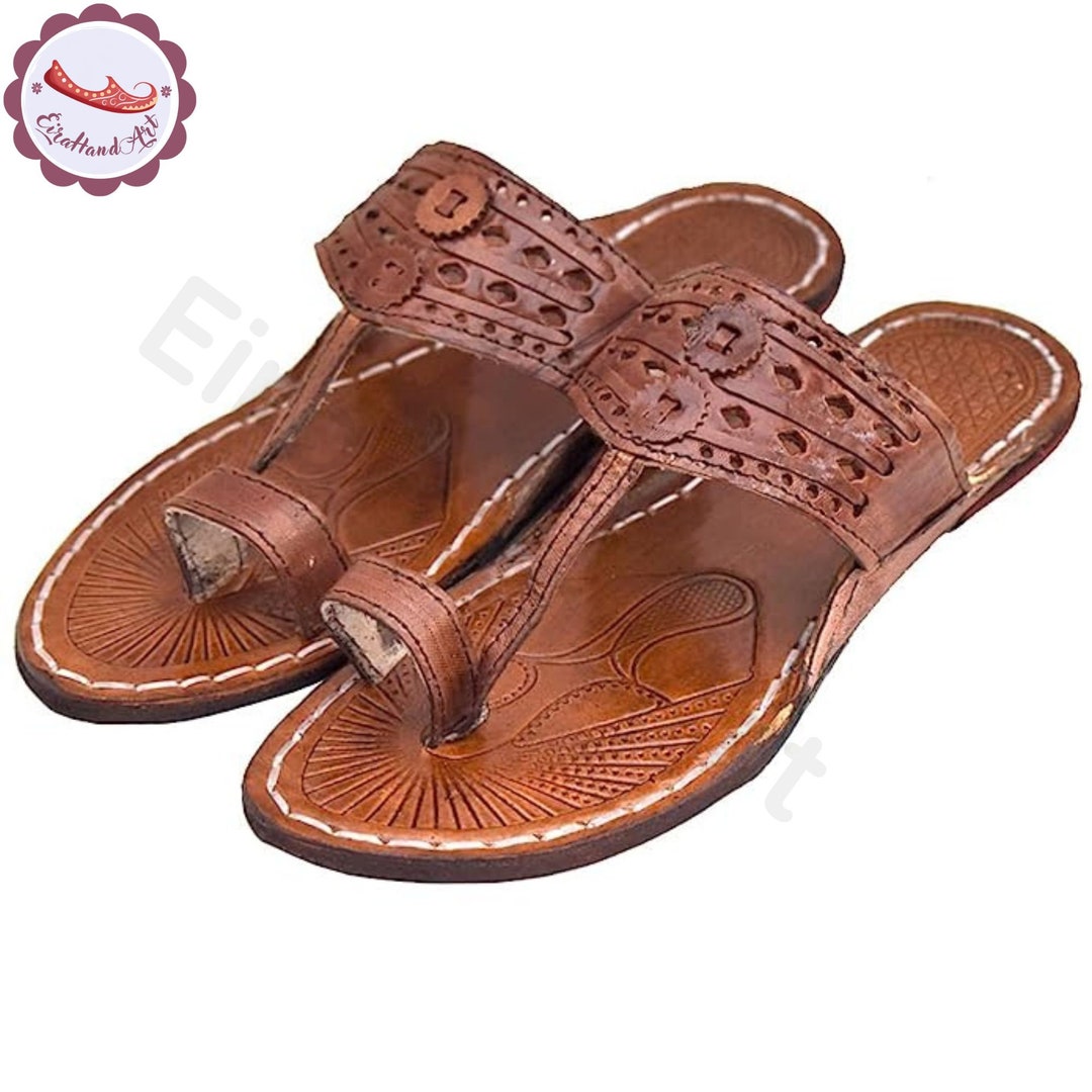Kolhapuri Mens Sandal Indian Ethnic Chappal Eirahandart - Etsy