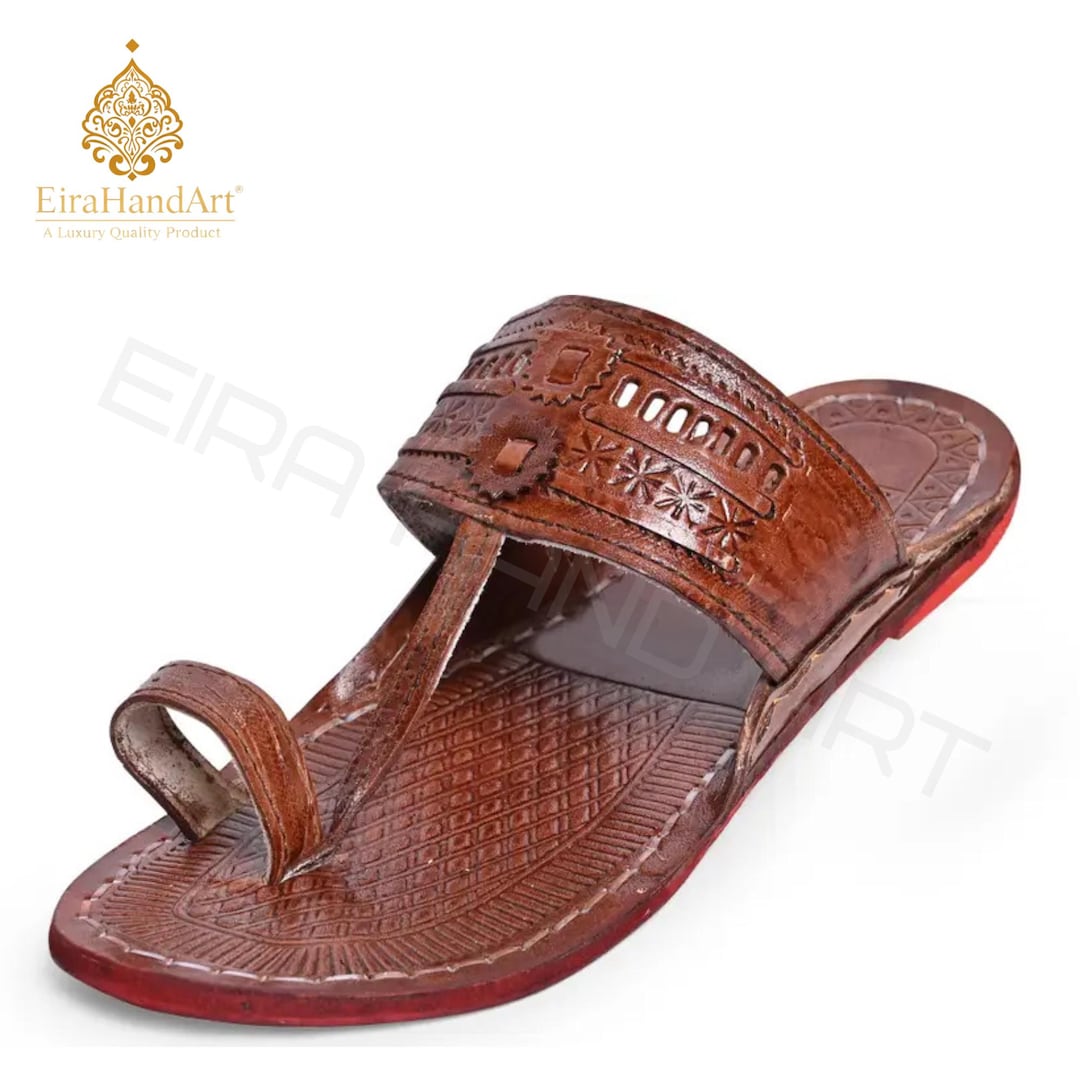 Indian Kolhapuri Chappal | Flats Footwear Mens Slipper | Sandals Ethnic ...