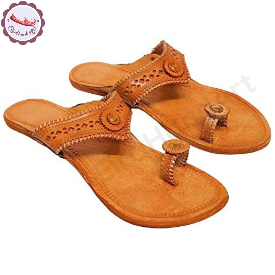 Kolhapuri Womens Chappal Indian Ethnic Sandal - Eirahandart - Etsy