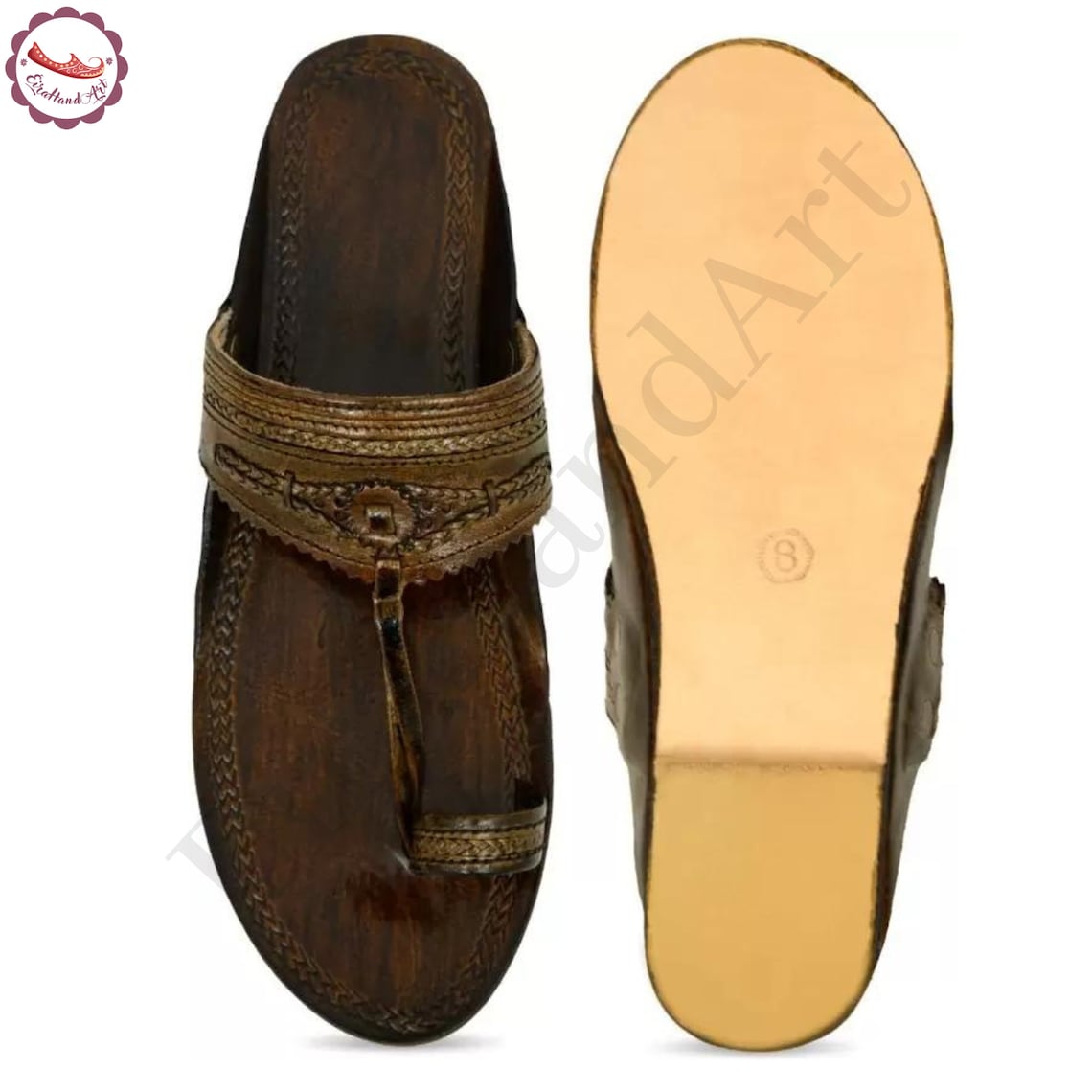 Indian Kolhapuri Chappal | Flats Footwear Slipper |sandals Ethnic Shoes ...