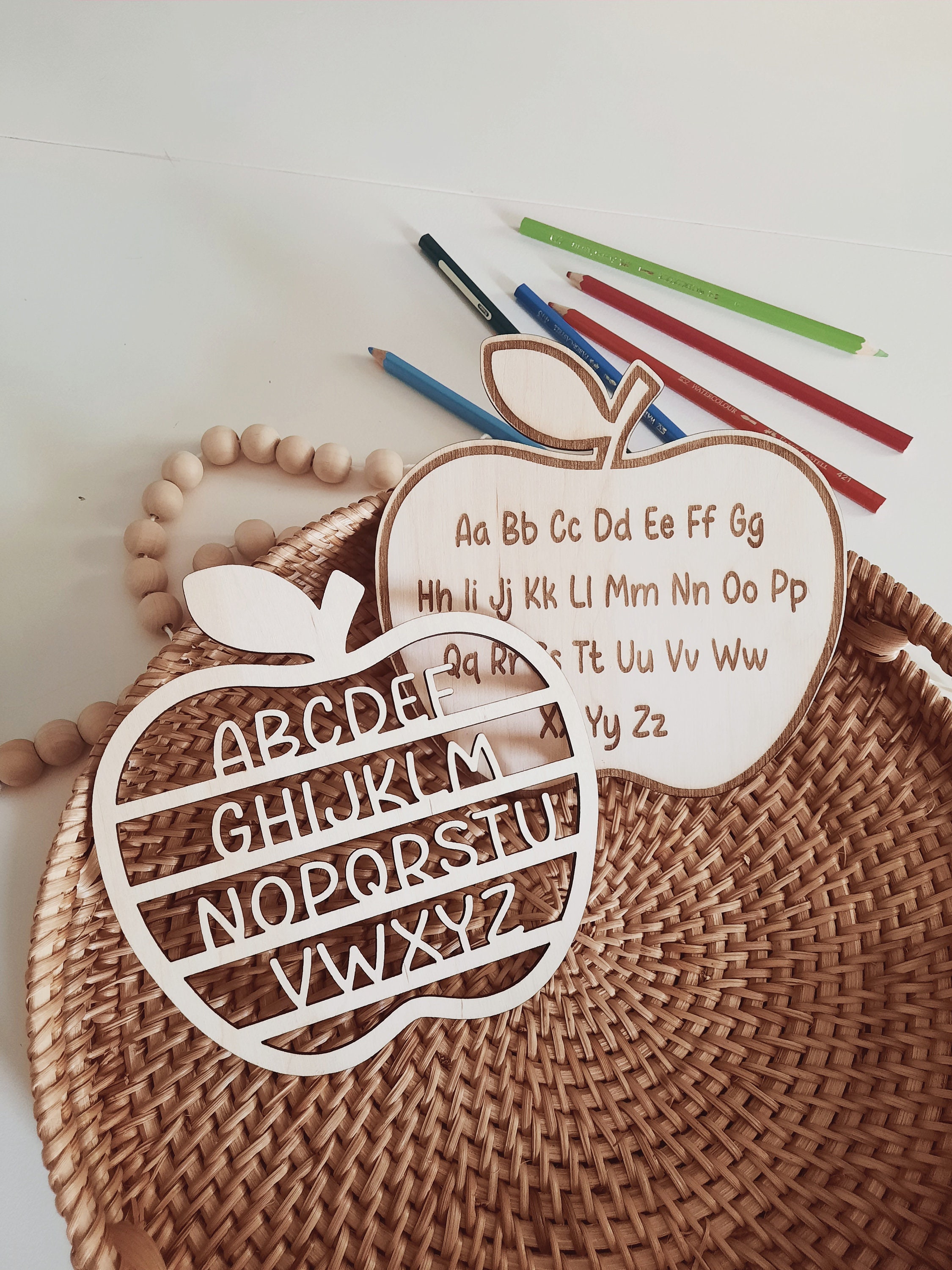 School Aid Apple ABC Wood Boards Back to School Gift for School ...