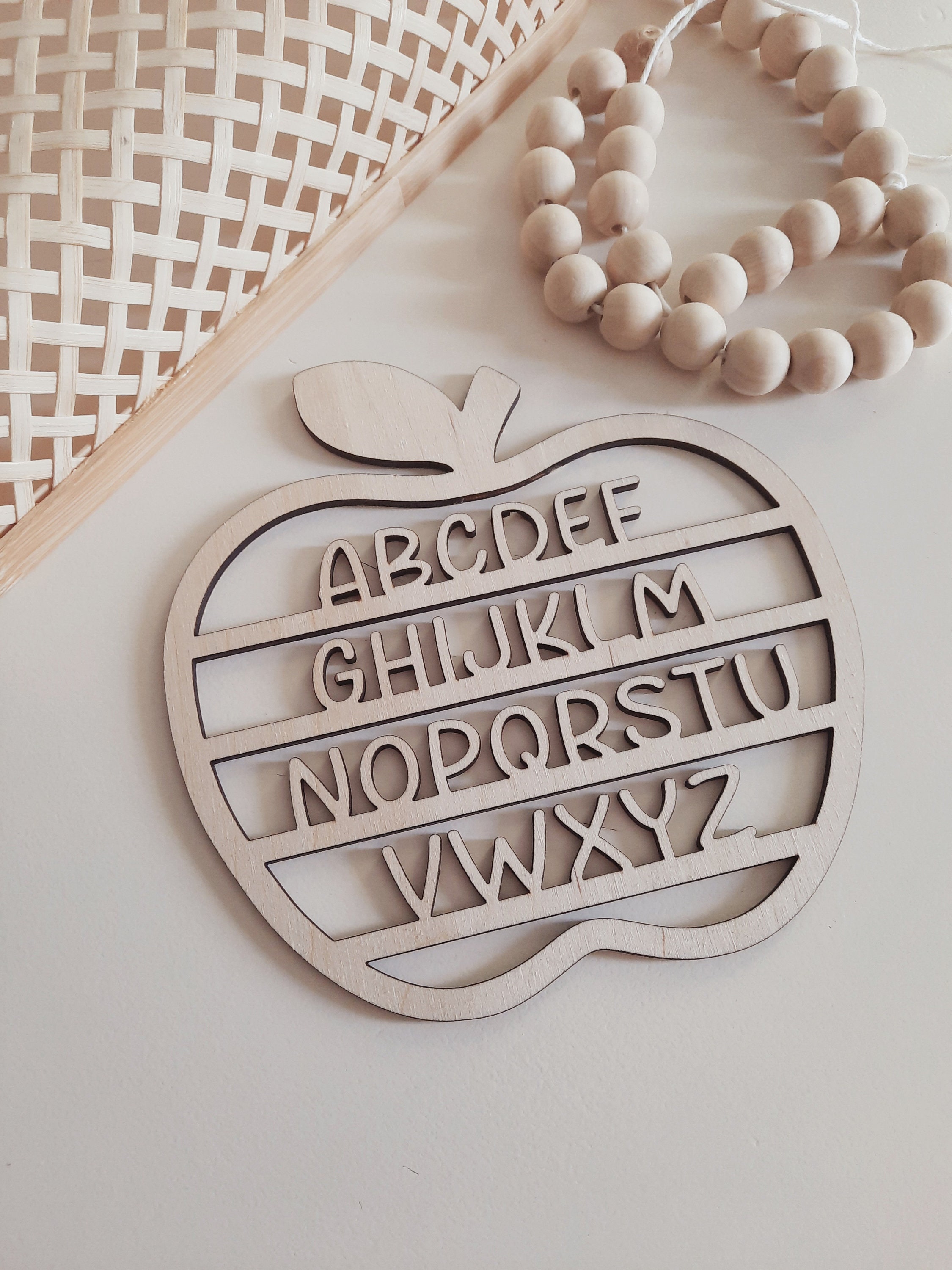 School Aid Apple ABC Wood Boards Back to School Gift for School ...