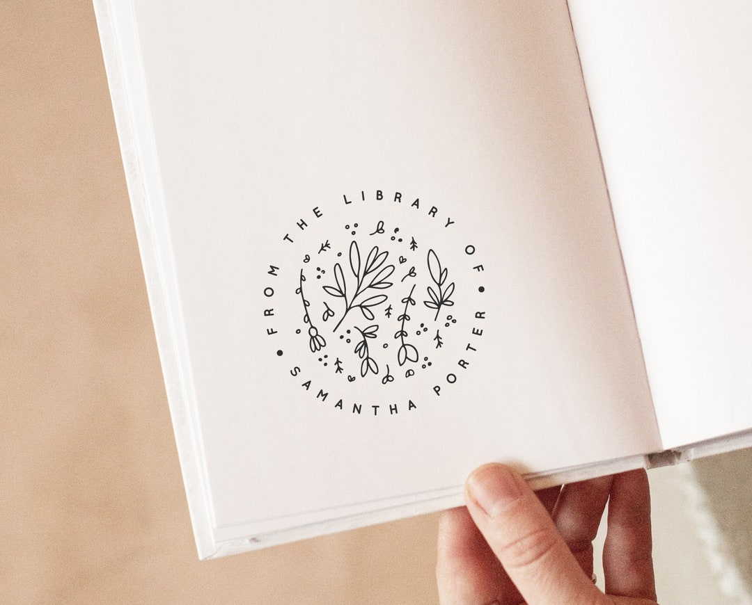 Custom Book Stamp Personalized Library Gift Stamp Book Lover Gift Box ...