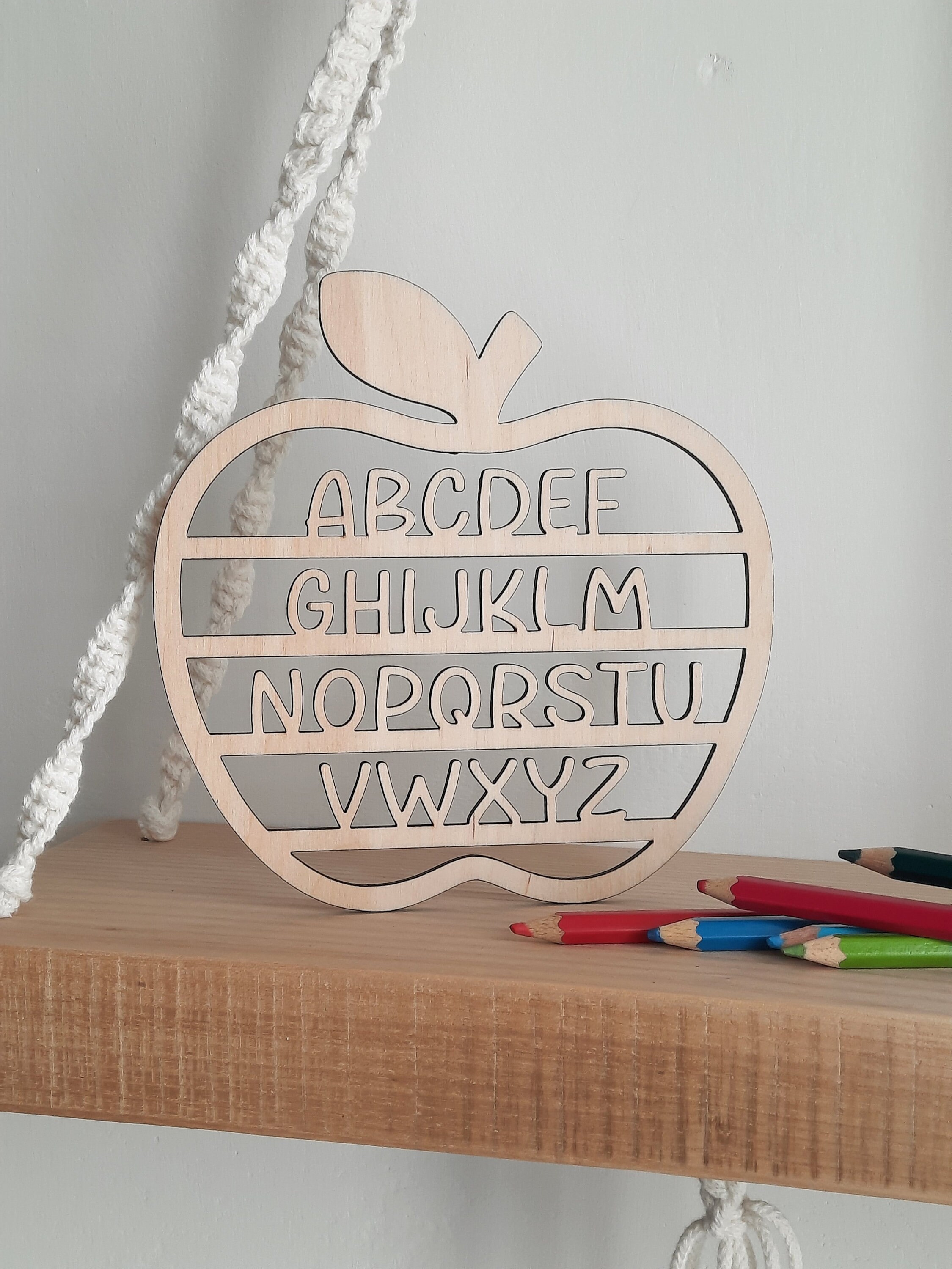 School Aid Apple ABC Wood Boards Back to School Gift for School ...