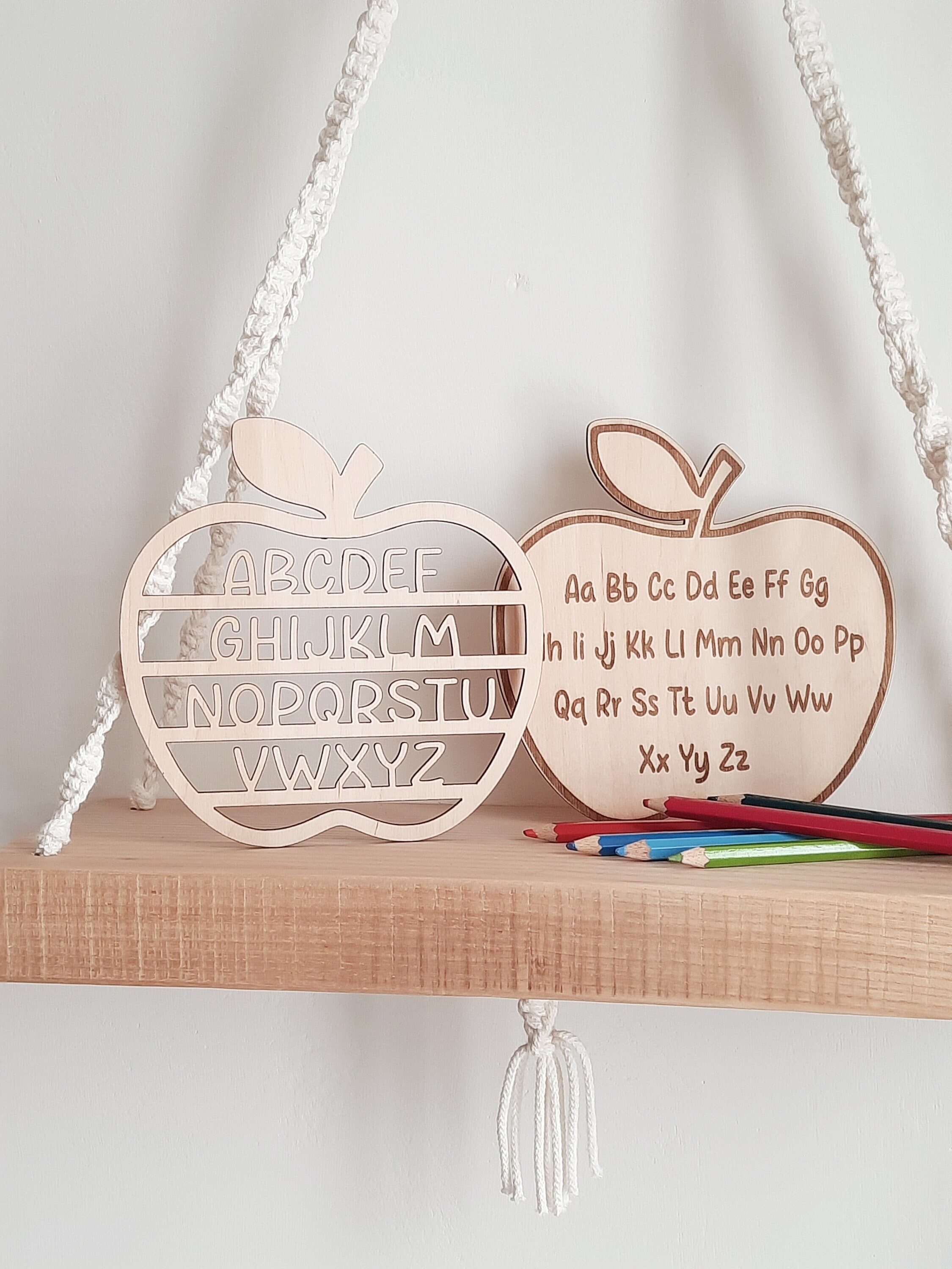 School Aid Apple ABC Wood Boards Back to School Gift for School ...
