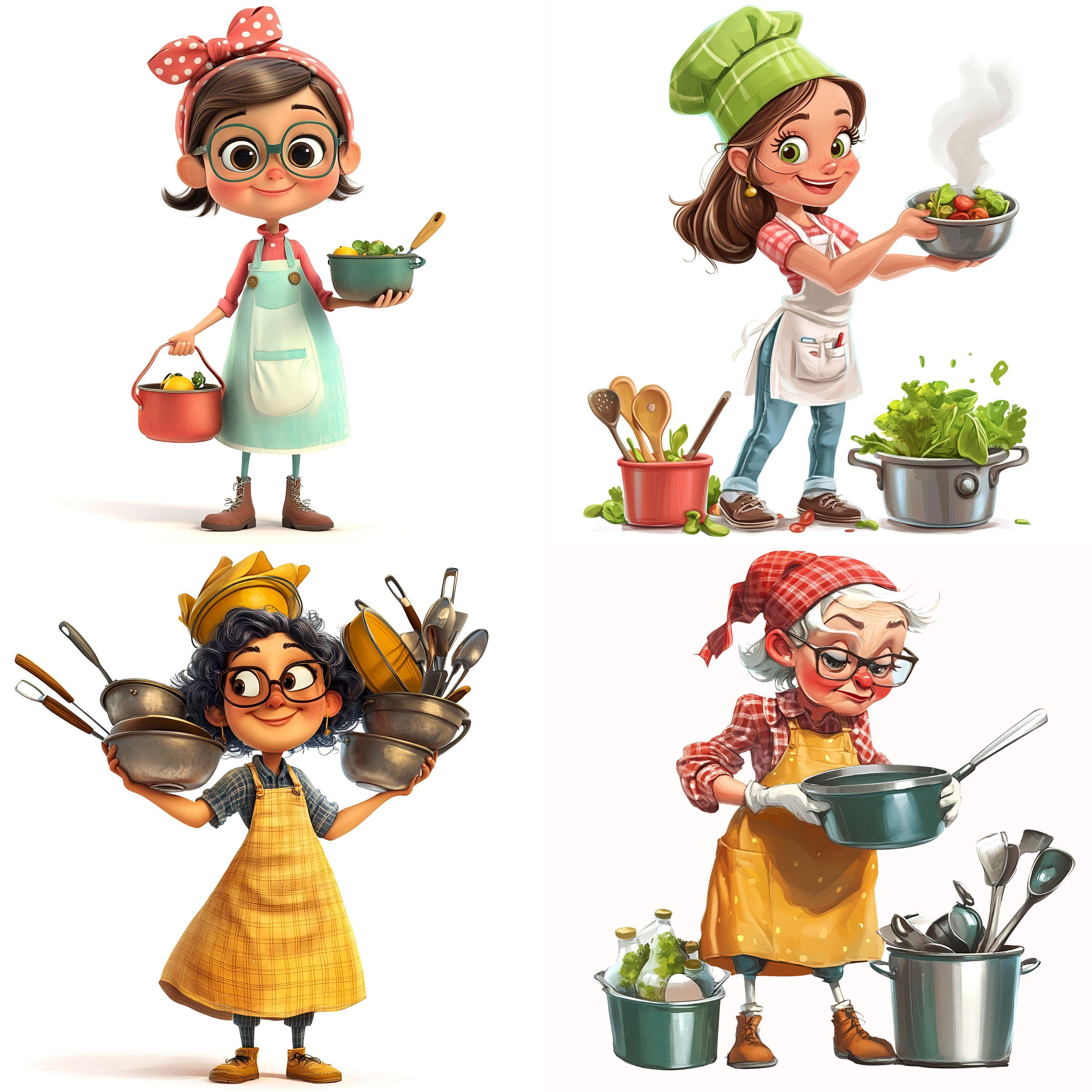 Cute Cooking Lady Clipart, Chef PNG Art (digital Download) - Etsy