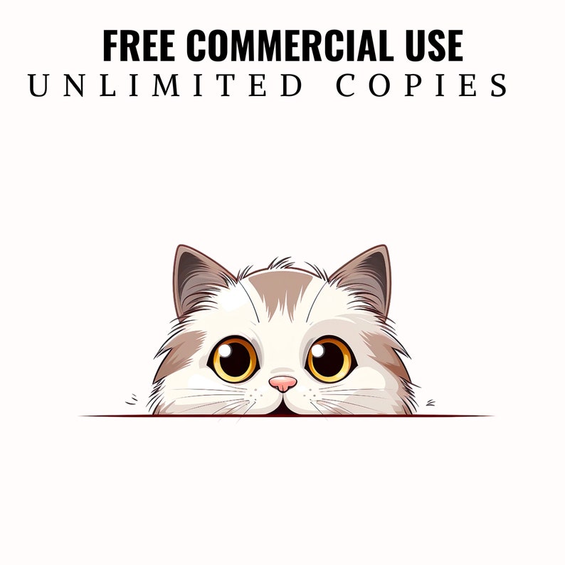 Funny Peeking Cat Clip Art, Realistic Painting, Watercolor Sneaking Cat ...