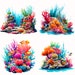 Ocean Reef Clip Art, Sea Life Design , Watercolor Reef Illustration PNG ...