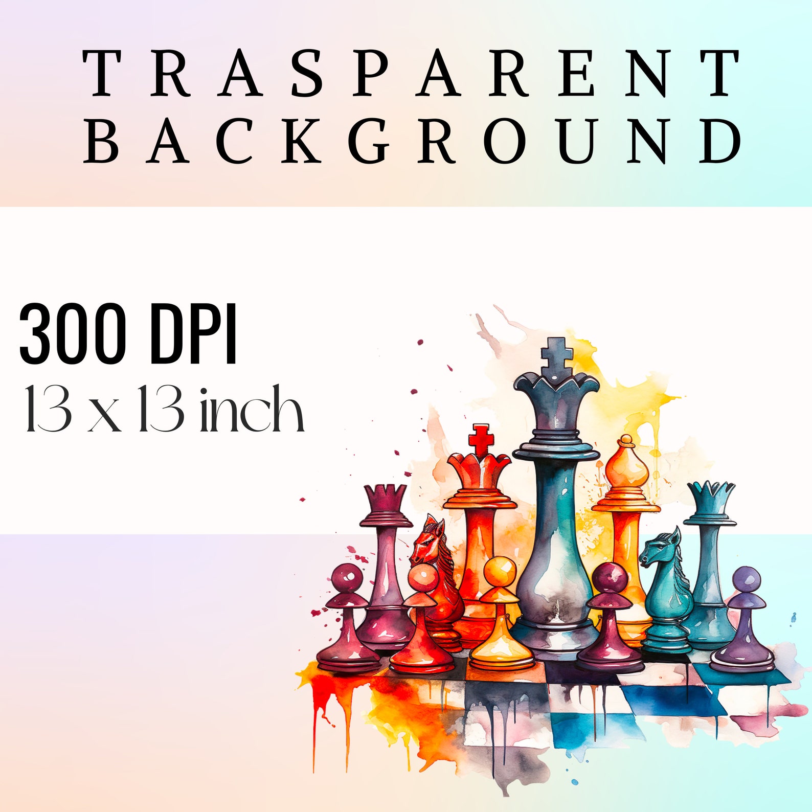 Chess Game Clip Art , Watercolor Chess Game Illustration PNG ...