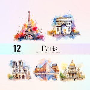 Watercolor Clip Art Paris City Png Clipart Paris France - Etsy