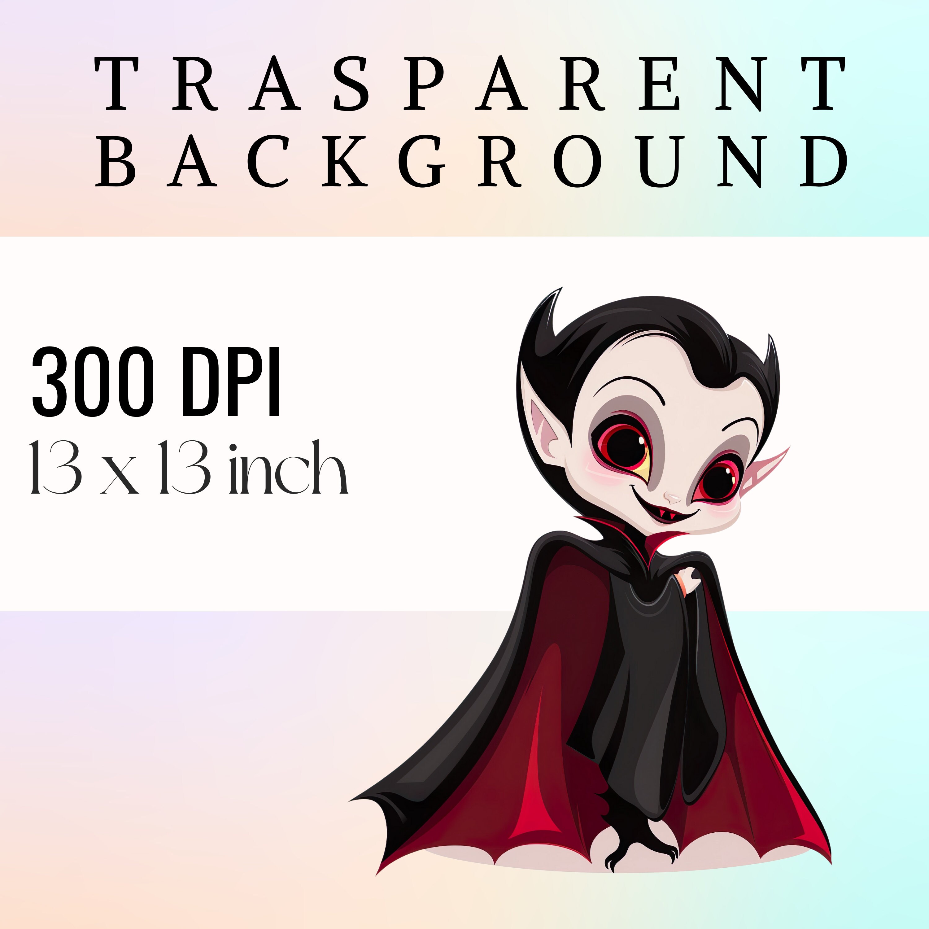 Whimsical Vampire Clip Art, Watercolor Fun Vampire Illustrations PNG ...