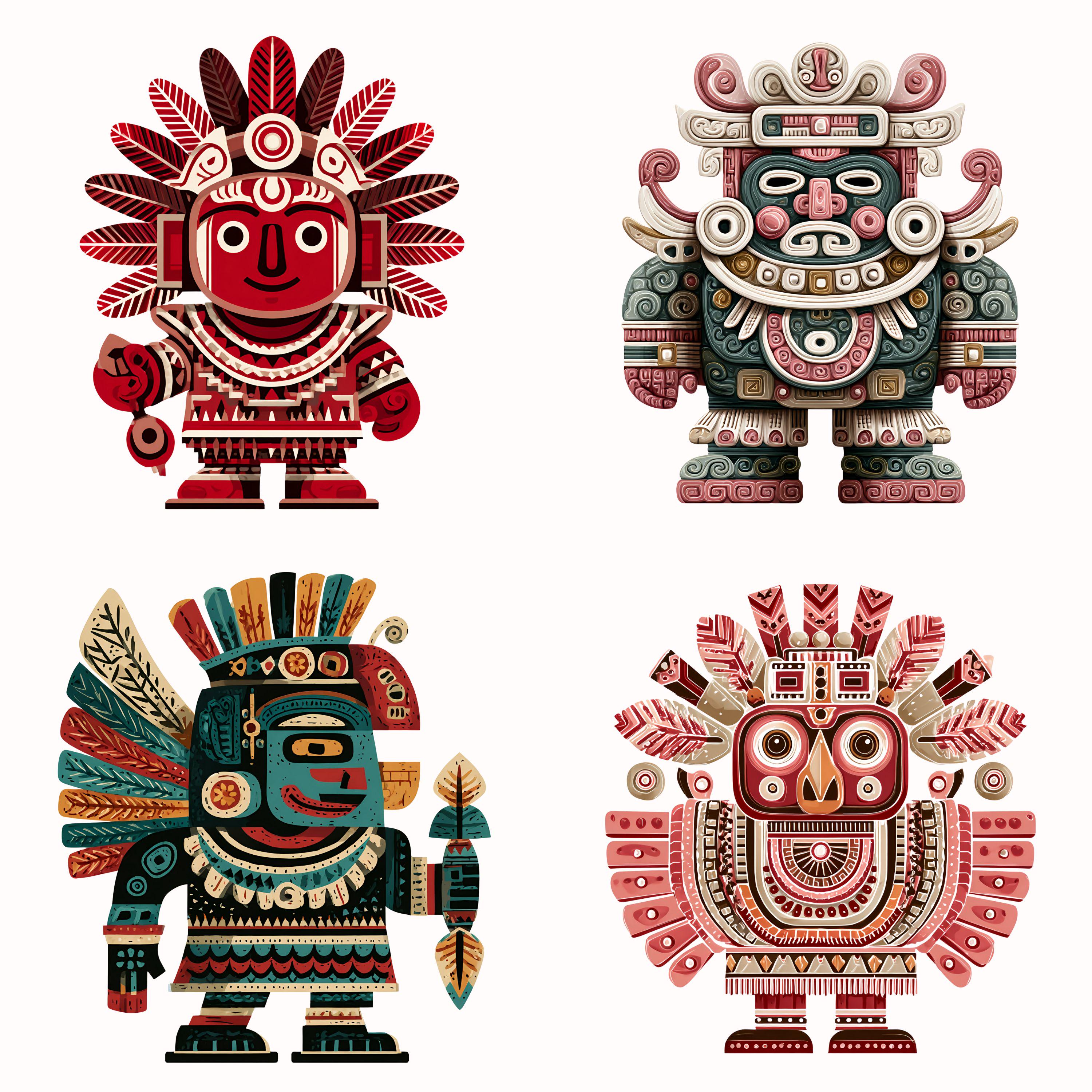 Inca Maya Aztec Clip Art: Watercolor Mythology Illustrations (PNG ...