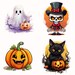 Halloween Characters Clipart Pumpkin Witch Ghost Vampire - Etsy