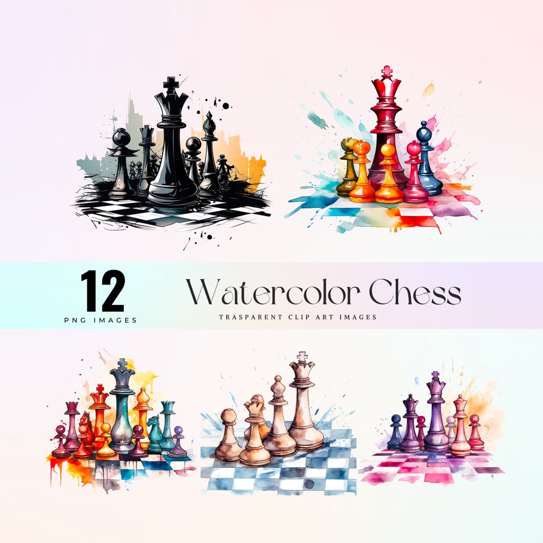 Chess Game Clip Art , Watercolor Chess Game Illustration PNG ...