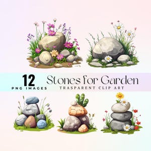 Garden Stone Clip Art: Decorative Rock PNG (digital Download) - Etsy