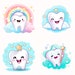 Cute Kawaii Tooth Clip Art, Watercolor Japanese Teeth Kawaii, Cute ...