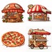 Good Pizza Shop Clip Art, Watercolor Crunchy Pizza Illustration PNG ...