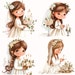 Graceful First Communion Girls Clip Art, Watercolor Sweet White ...