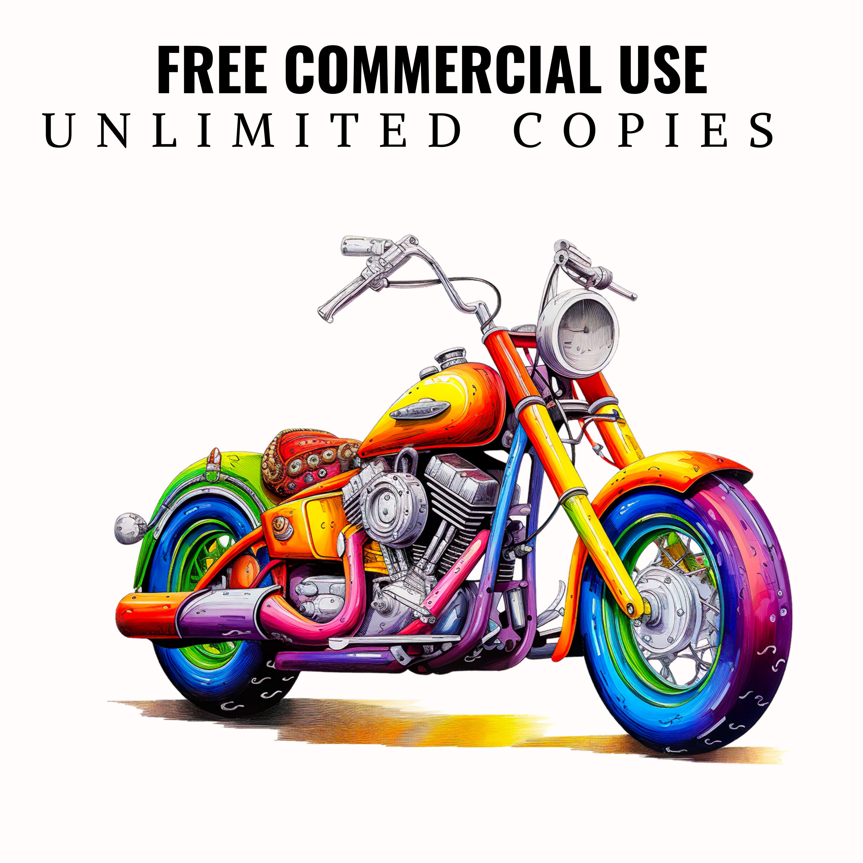 Vintage Motorcycle Clip Art, Watercolor Motorbike Illustration PNG ...