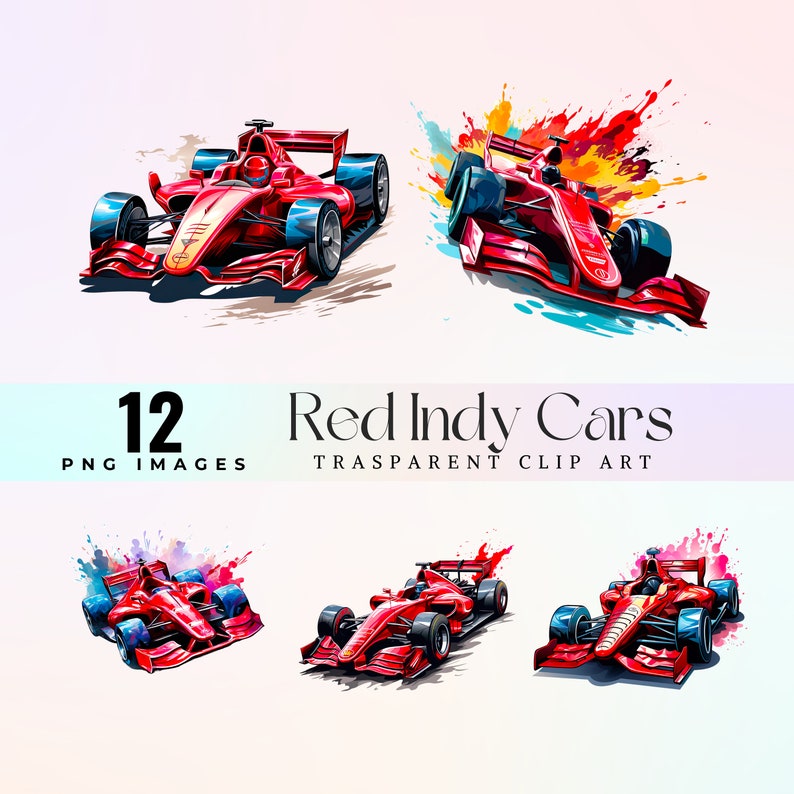 Red Indy Car Clip Art: Race Car Vector Graphics (PNG) - Etsy Ireland