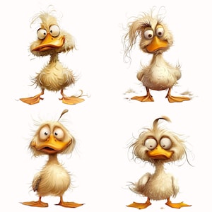 Watercolor Funny Duck Clipart: Quirky Caricature PNG (digital Download) - Etsy