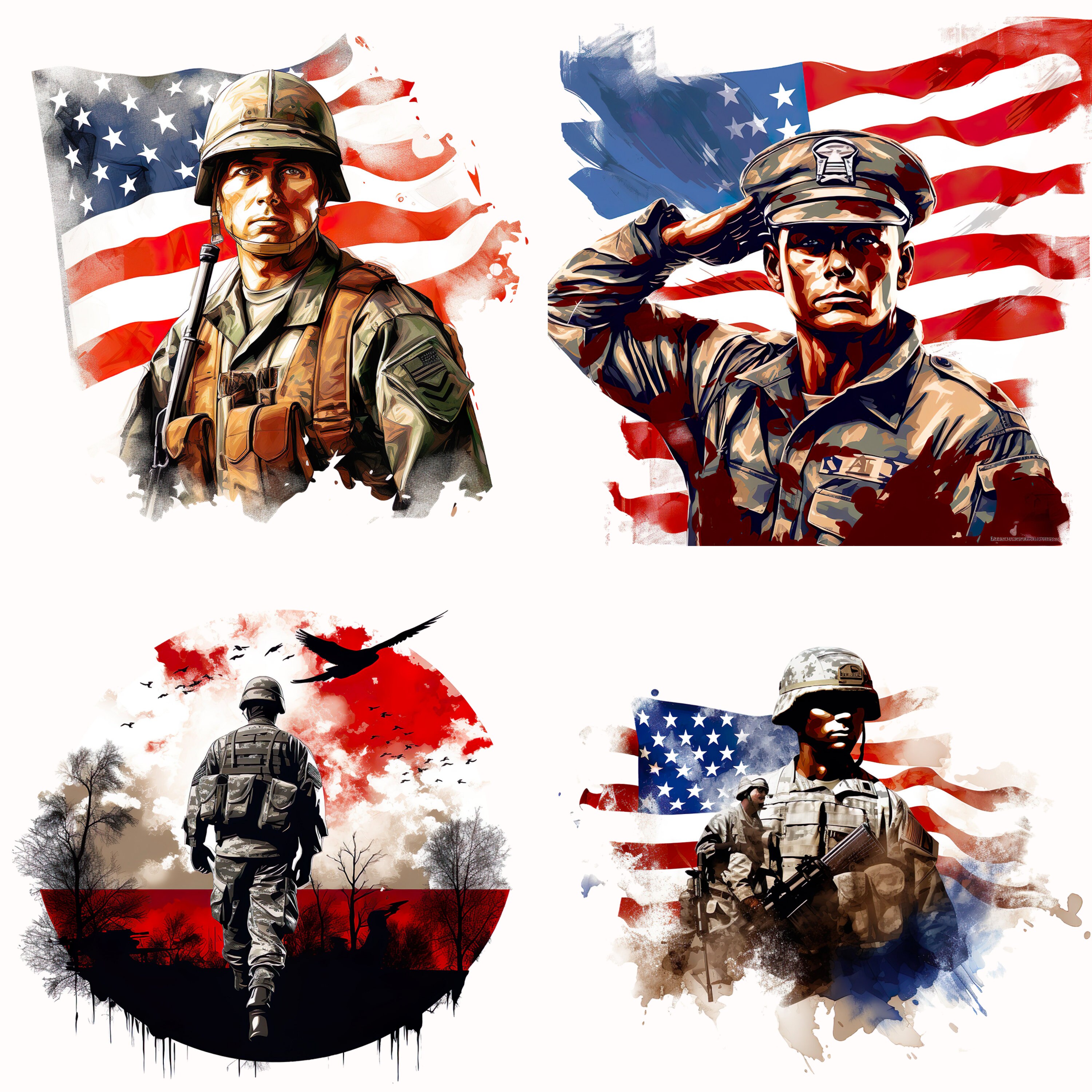 Scrapbookingveteran Day Clip Art, Full Color Patriotic Illustration PNG ...