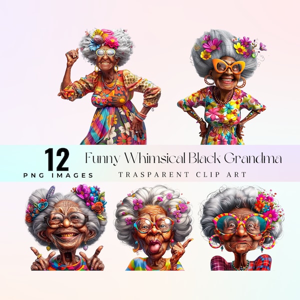 Black Grandma Illustration - Etsy