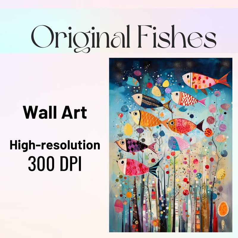 Colorful Fish Art - Etsy