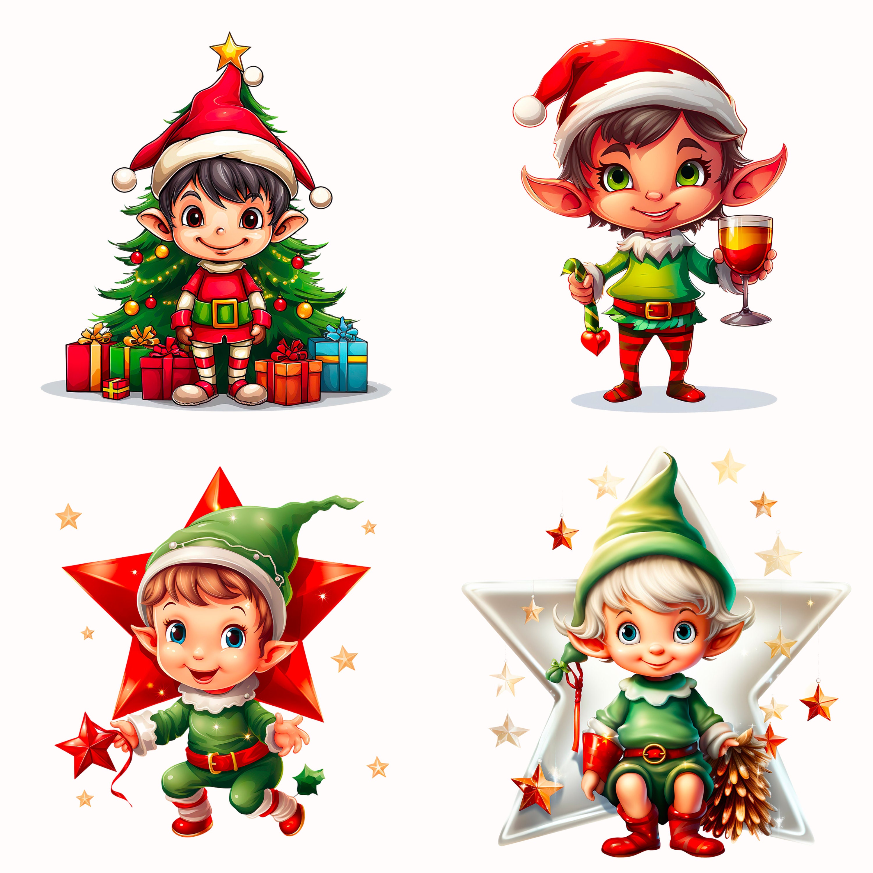 Christmas Elf Clip Art Watercolor Festive Elf Png Cute Holiday Elves Clip Art Santas Little