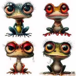 Cute Chibi Toad Clip Art, Cartoon Amphibian Clipart, Adorable Frog PNG ...