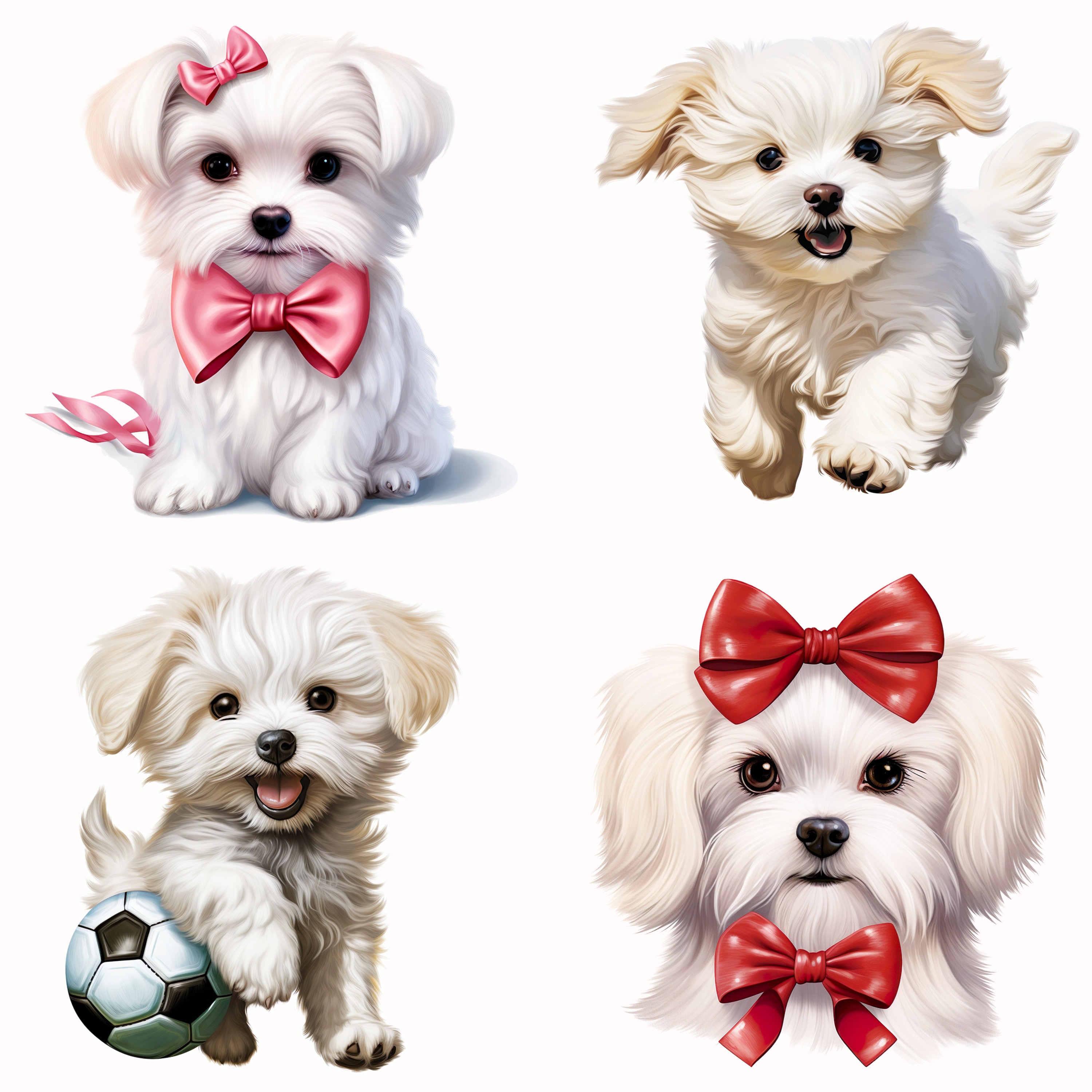 Fluffy Maltese Dog Clip Art, Cute Maltese Dog Illustration PNG, Tiny ...