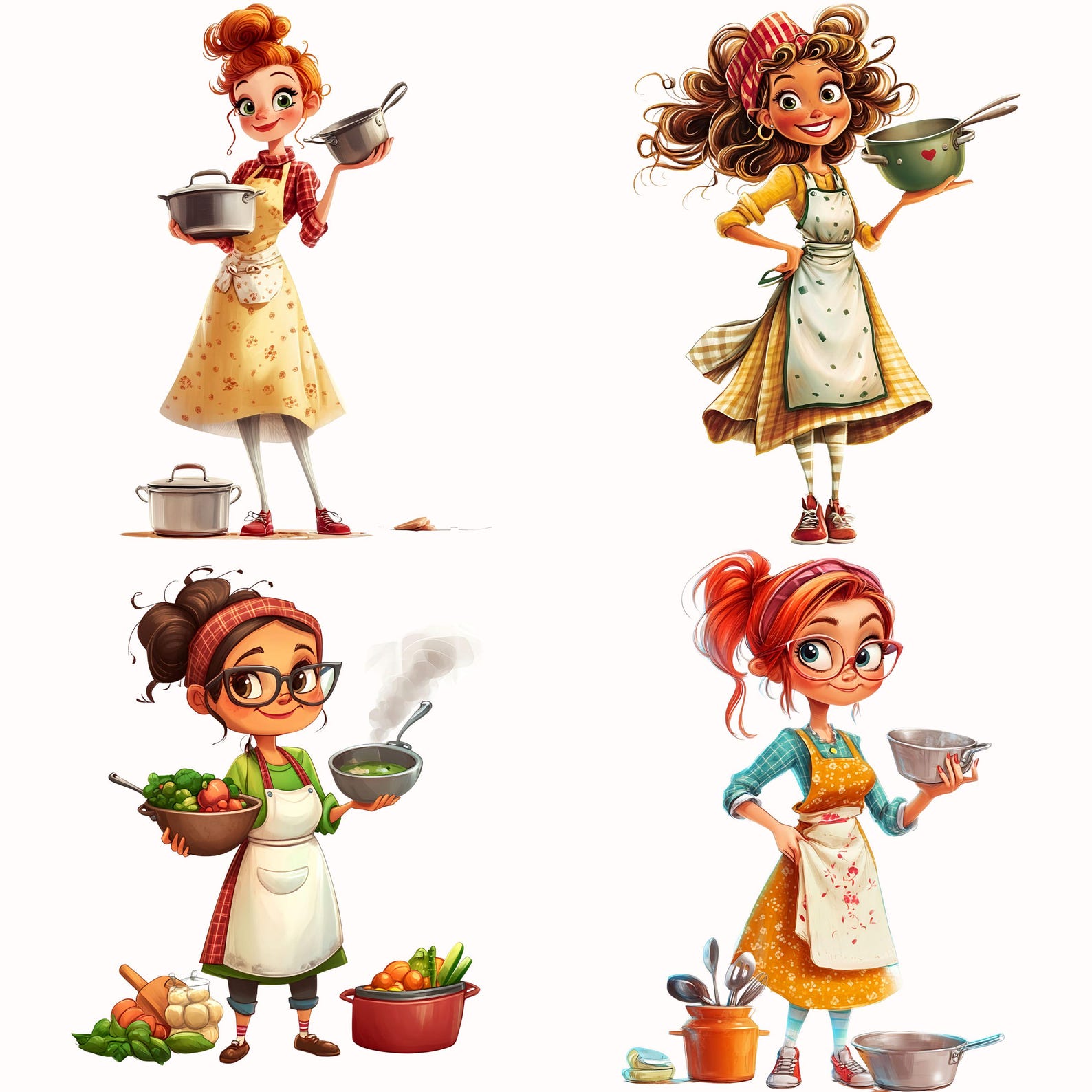 Cute Cooking Lady Clipart, Chef PNG Art (digital Download) - Etsy