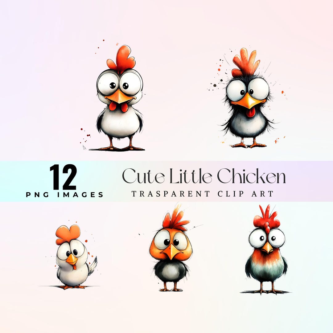 Cute Little Chicken Clip Art, Funny Baby Bird PNG, Adorable Farm Animal ...