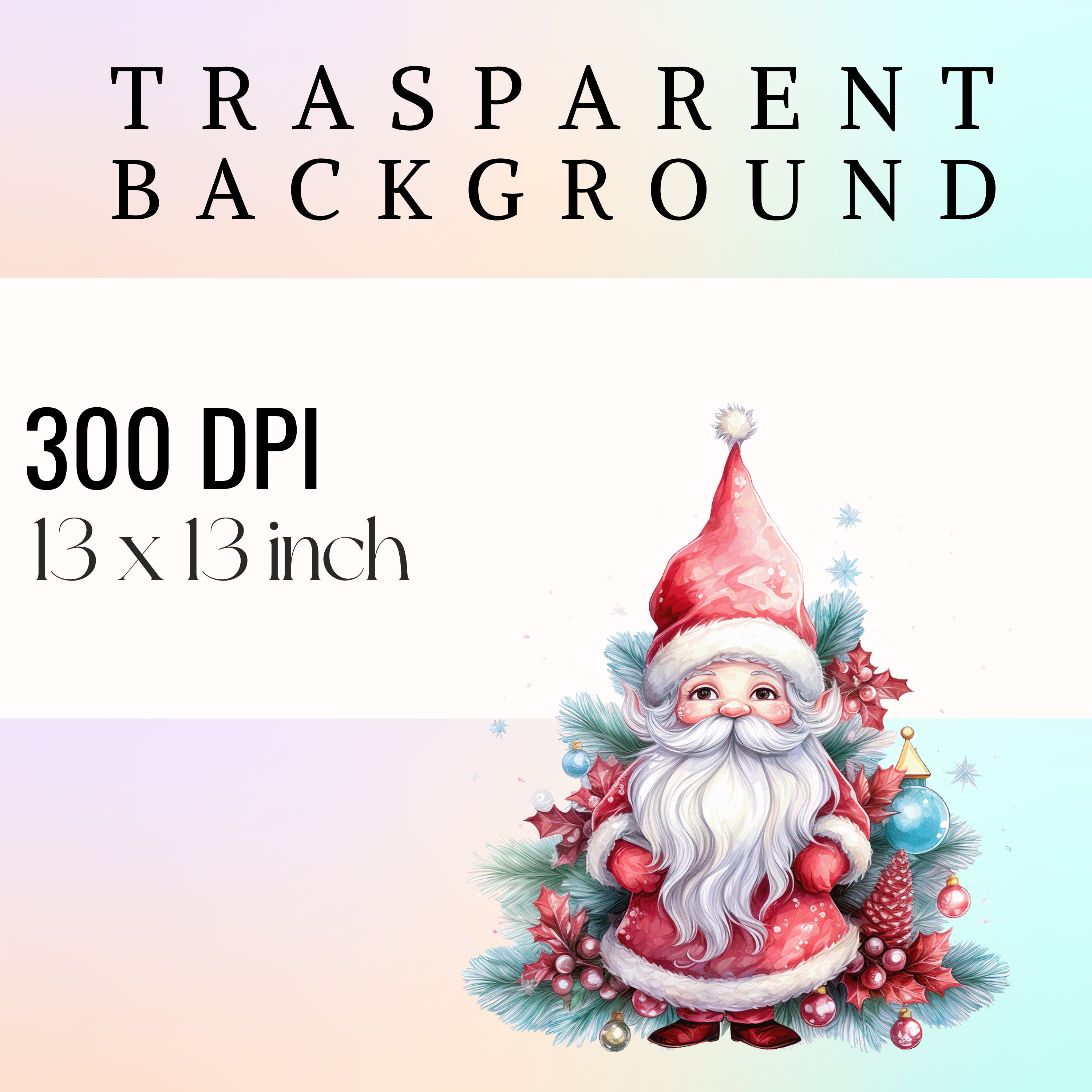 Christmas Gnomes Clip Art Watercolor Christmas Gnomes Clip Art PNG ...