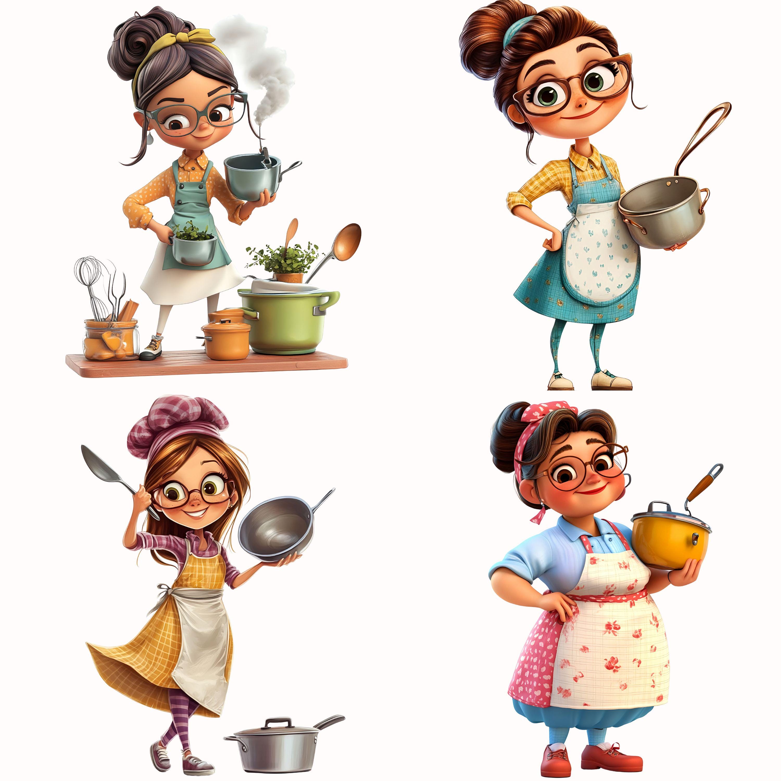 Cute Cooking Lady Clipart, Chef PNG Art (digital Download) - Etsy