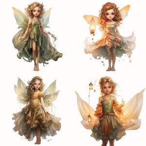 Cute Woodland Fairy Clip Art, Watercolor Tiny Forest Fae Illustration ...