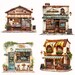Cute Coffee Shop Clip Art, Watercolor Coffeehouse Illustration PNG ...