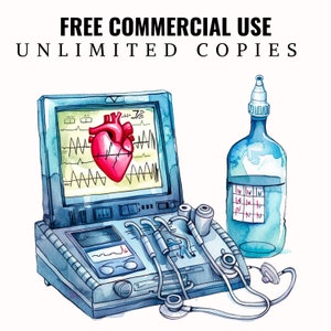 Cute Medical Equipment Clip Art, Watercolor Medical Devices ...