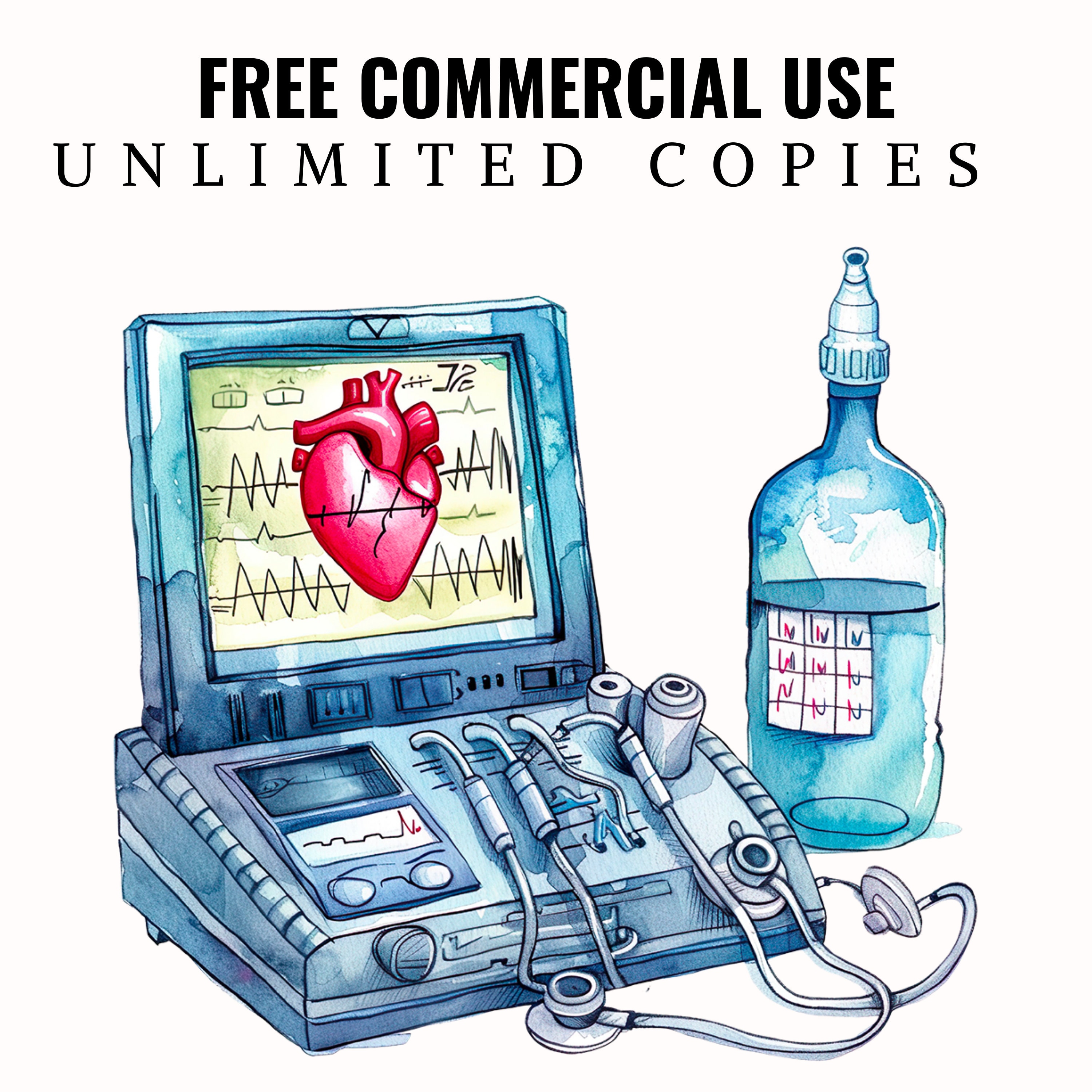 Cute Medical Equipment Clip Art, Watercolor Medical Devices ...