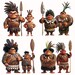 Legendary Maori Clip Art, Watercolor Joyful Tattooed Warriors ...