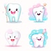 Cute Kawaii Tooth Clip Art, Watercolor Japanese Teeth Kawaii, Cute ...