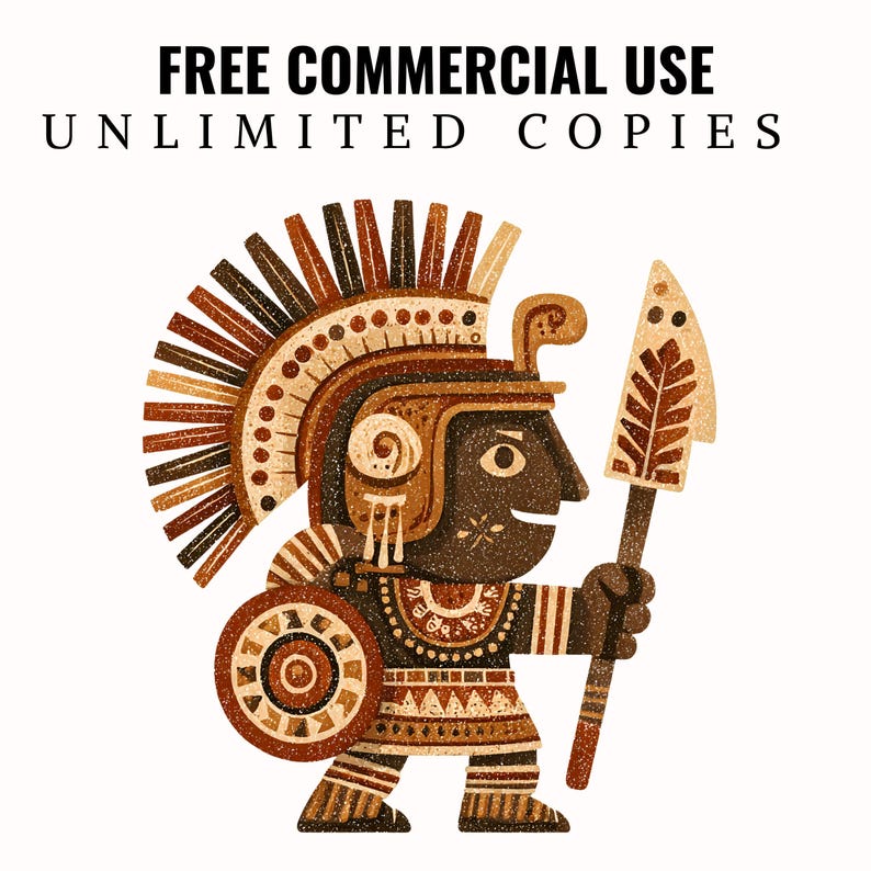 Inca Maya Aztec Clip Art: Watercolor Mythology Illustrations (PNG ...