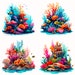 Ocean Reef Clip Art, Sea Life Design , Watercolor Reef Illustration PNG ...
