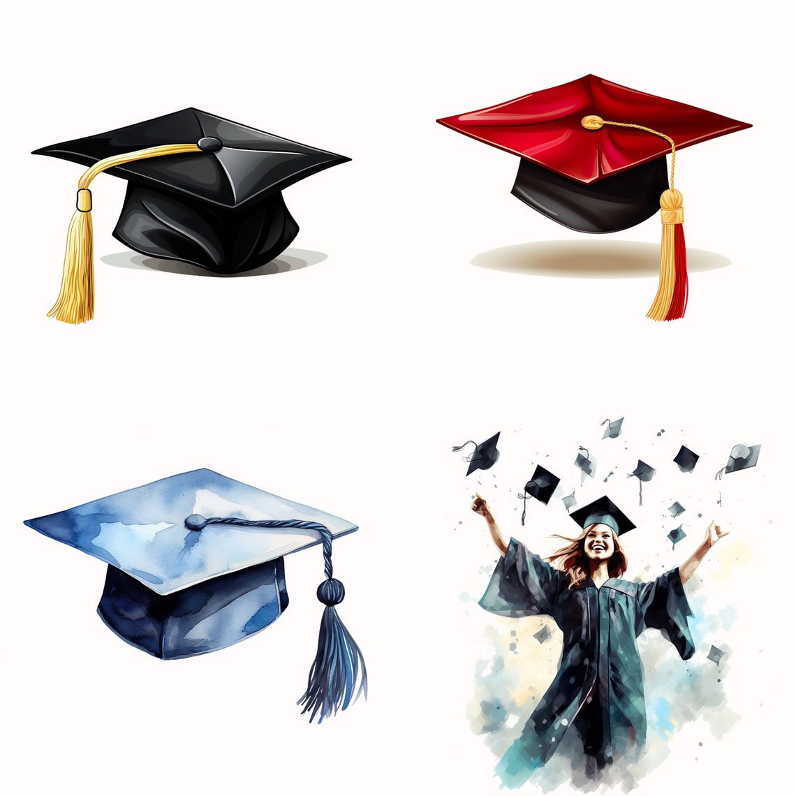 University Degree Clip Art , Watercolor Educational Milestone ...