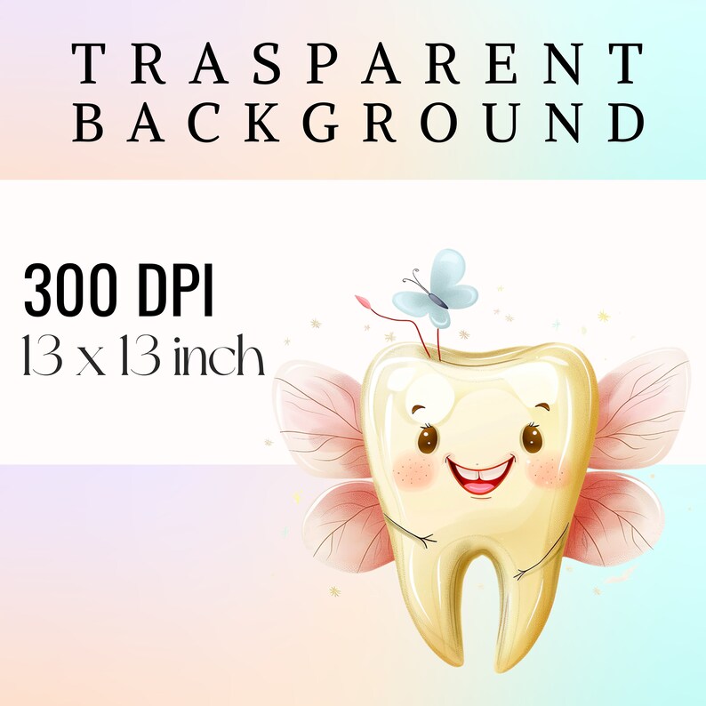 Whimsical Kawaii Tooth Fairy Clip Art, Watercolor Magical Molar Fairy ...