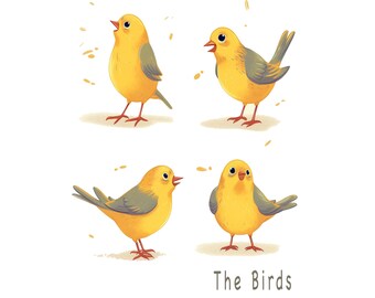 Pastel Birds Clipart Cute Birds Clip Art Instant Download - Etsy Australia