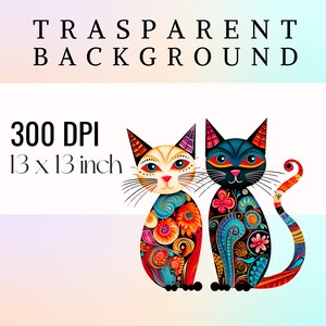 Nice Paper Cats Clip Art, Adorable Multicolored Kittens Image PNG, Cute ...