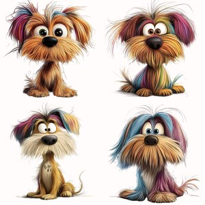 Cute Quirky Dog Clip Art, Watercolor Funny Pet Illustration PNG ...