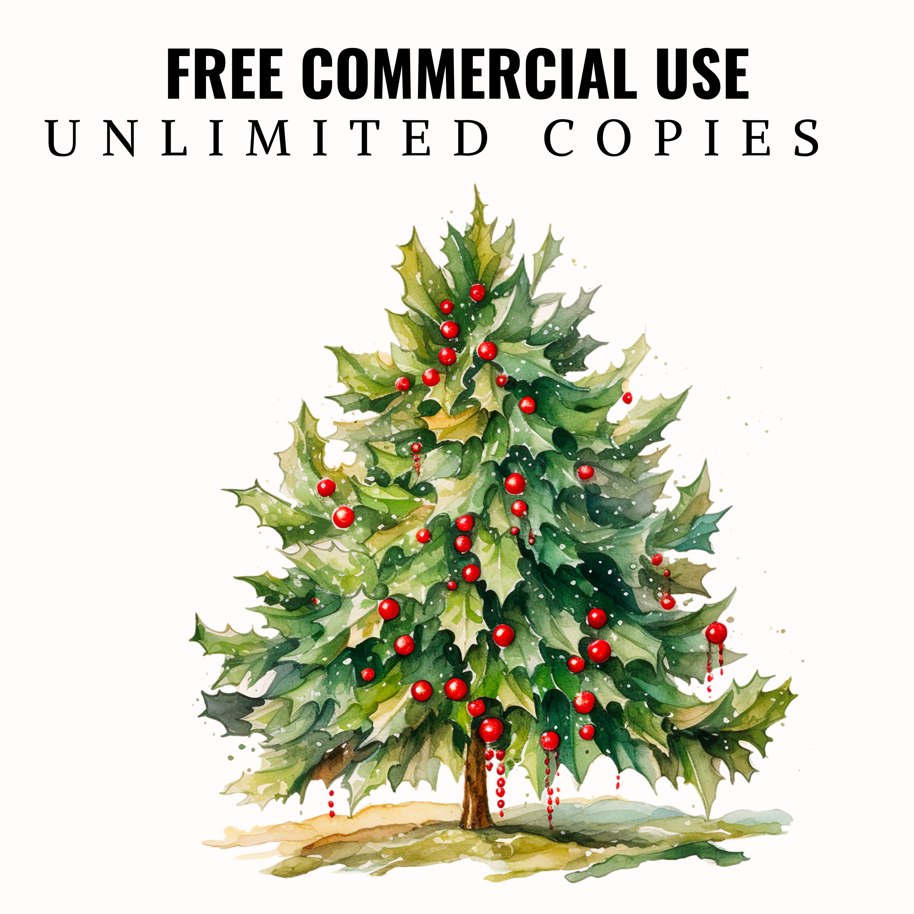 Christmas Holly Decor Clip Art ,watercolor Christmas Holly PNG ...
