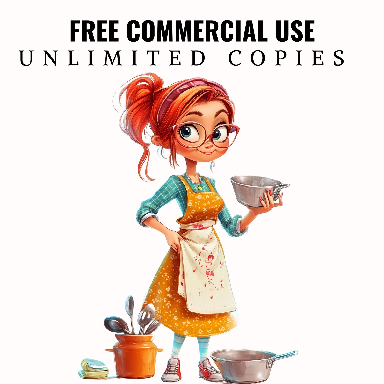 Cute Cooking Lady Clipart, Chef PNG Art (digital Download) - Etsy